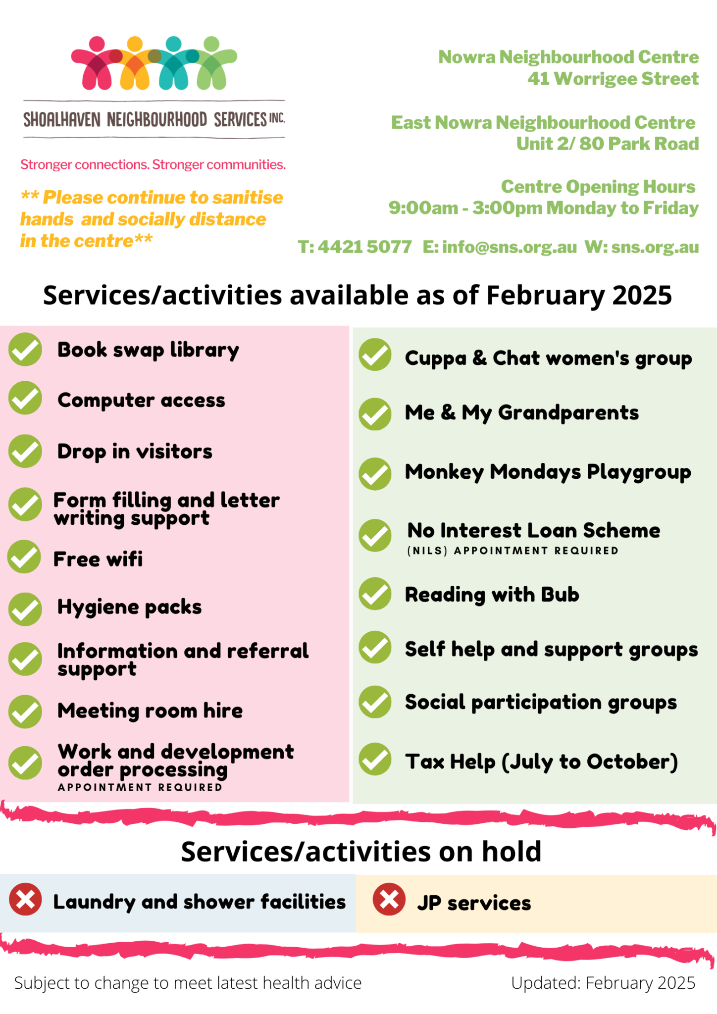 Neighbourhood Centre Services and Activities - Shoalhaven Neighbourhood ...
